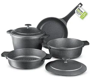 GRANITESTONE 6 Piece Heavy Duty Nonstick Nestin G Cookware Set - One-color