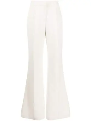 Elie Saab Pressed-crease Cady Flared Trousers