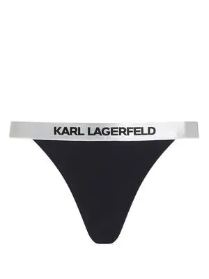 Karl Lagerfeld Logo-waistband Bikini Bottoms - Black