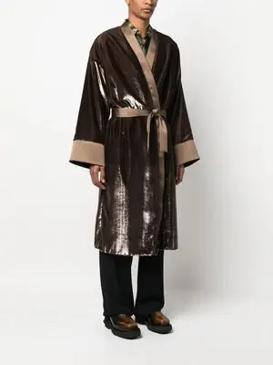 Roberto Cavalli Metallic-effect Kimono Jacket
