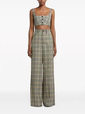 Marni Check-pattern Palazzo Pants - Yellow