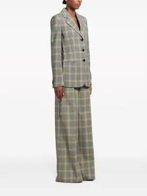 Marni Check-pattern Palazzo Pants - Yellow