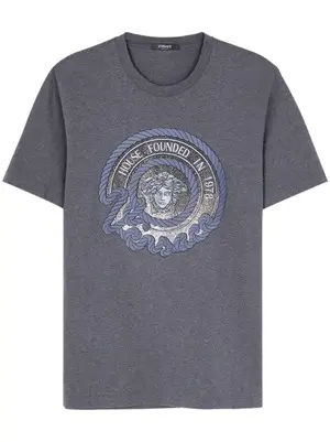 Versace Medusa Head Cotton T-shirt - Grey