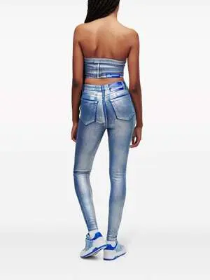 Karl Lagerfeld Appliqué Denim Bustier Top