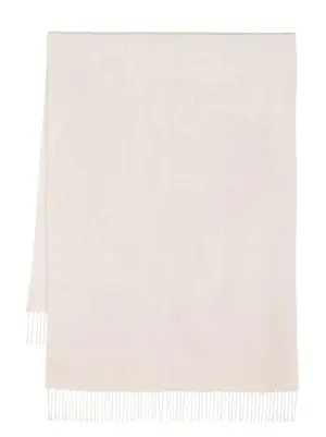 N.peal Fringed Cashmere Scarf - White