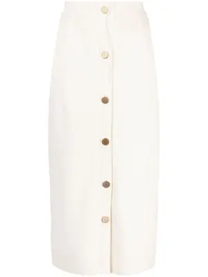 N.peal Organic Cashmere Buttoned Skirt