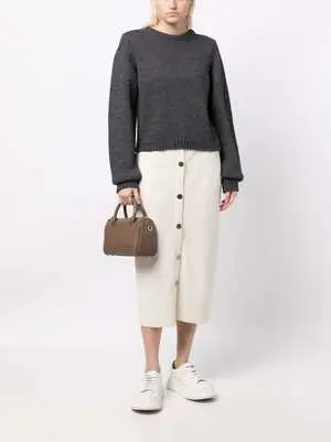 N.peal Organic Cashmere Buttoned Skirt