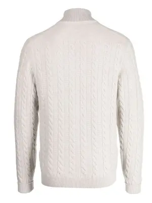 N.peal The Richmond Cable-knit Cashmere Cardigan - Grey