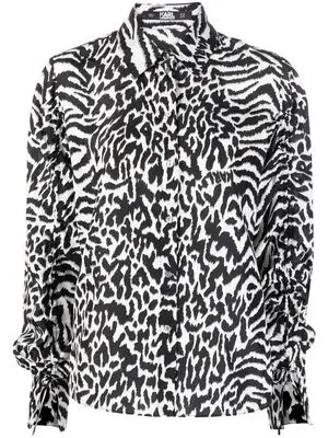 Karl Lagerfeld Animal-print Silk Shirt