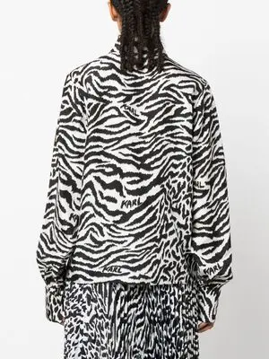 Karl Lagerfeld Animal-print Silk Shirt