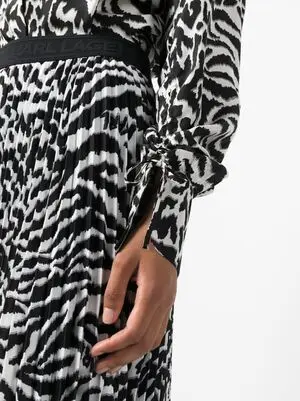 Karl Lagerfeld Animal-print Silk Shirt
