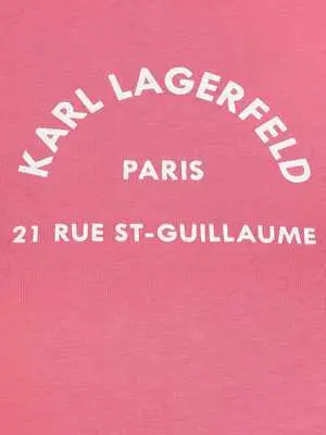 Karl Lagerfeld Address-print Ruched Jersey Minidress
