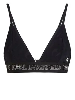 Karl Lagerfeld Ikon 2.0 Logo-appliqué Bikini Top