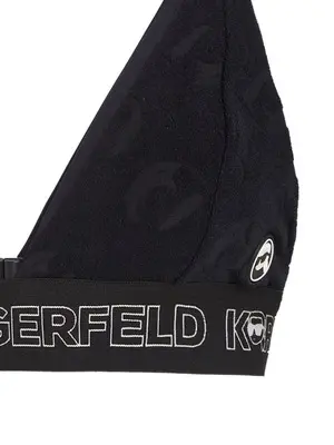 Karl Lagerfeld Ikon 2.0 Logo-appliqué Bikini Top