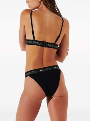 Karl Lagerfeld Ikon 2.0 Logo-appliqué Bikini Top