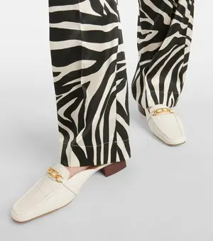 TOM FORD Whitney Croc-effect Leather Mules - White