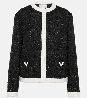 Valentino Garavani Tweed Lamé Jacket - Black