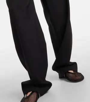 Alaïa High-rise Wide-leg Wool Pants - Black