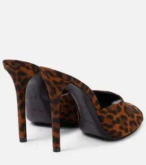 Saint Laurent Goldie 110 Leopard-print Mules
