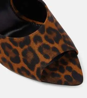 Saint Laurent Goldie 110 Leopard-print Mules