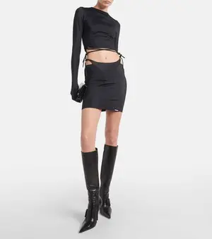 Vetements Deconstructed Jersey Miniskirt - Black