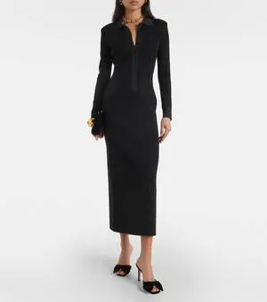 TOM FORD Wool And Silk-blend Maxi Dress - Black