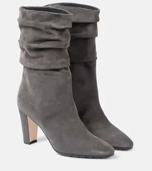Manolo Blahnik Calasso Suede Ankle Boots - Grey