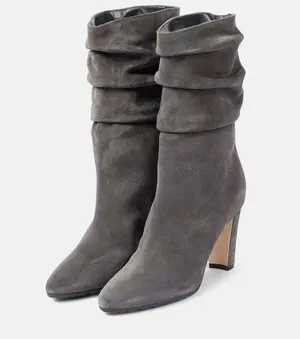 Manolo Blahnik Calasso Suede Ankle Boots - Grey