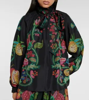 La DoubleJ Cerere Printed Silk Voile Blouse