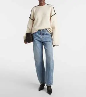 TOTEME T-strap Leather And Mesh Pumps