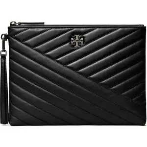 Tory Burch Kira Pavé Logo Chevron Leather Pouch