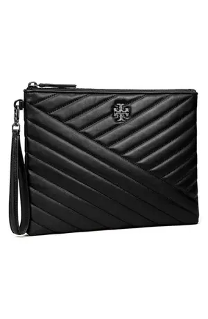 Tory Burch Kira Pavé Logo Chevron Leather Pouch