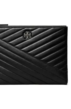 Tory Burch Kira Pavé Logo Chevron Leather Pouch