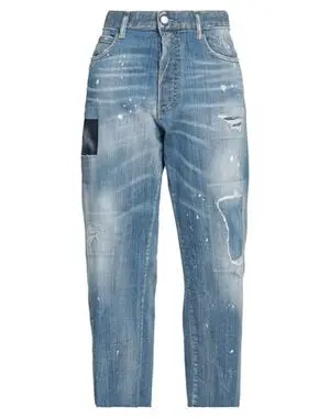 Dsquared2 Boyfriend Jeans With Leather Trim