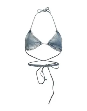 VICOLO Tie-dyed Denim Crop Top