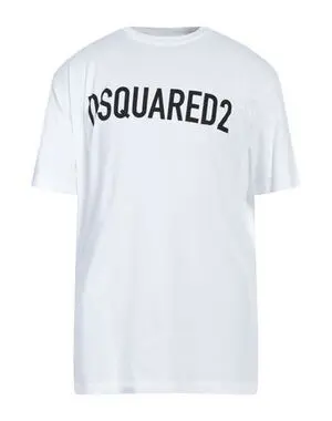 Dsquared2 Man T-shirt Yellow Size S Cotton White