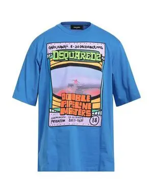 Dsquared2 Man T-shirt White Size S Cotton Blue