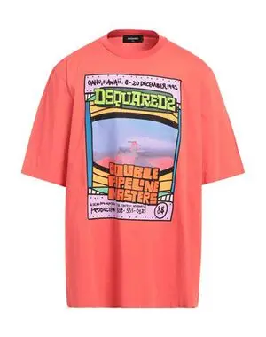Dsquared2 Man T-shirt White Size S Cotton Red