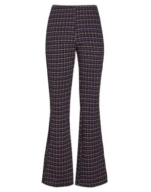 8 BY YOOX High-waisted Houndstooth Flared Pants - Purple