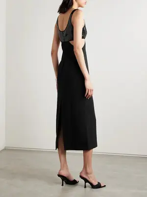 David Koma Cutout Sequin-embellished Midi Dress