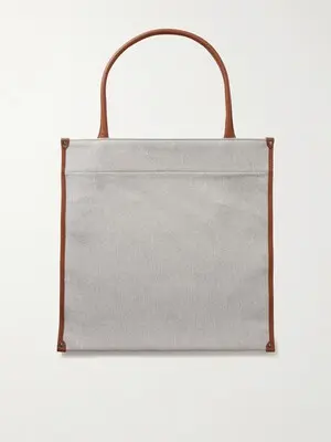 Brunello Cucinelli Leather-trimmed Canvas Tote