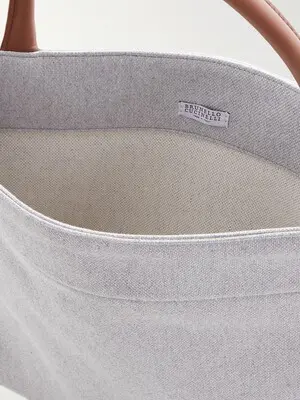 Brunello Cucinelli Leather-trimmed Canvas Tote