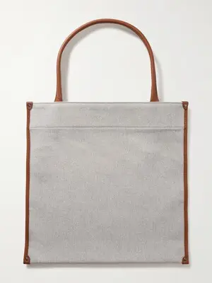 Brunello Cucinelli Leather-trimmed Canvas Tote
