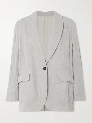 Brunello Cucinelli Crinkled Linen-blend Blazer