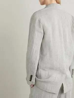 Brunello Cucinelli Crinkled Linen-blend Blazer
