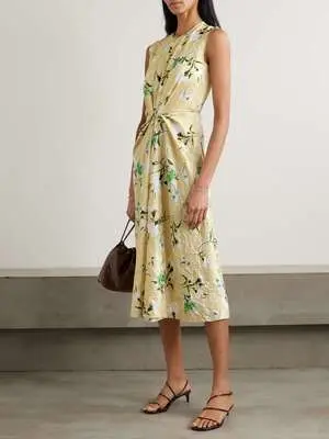 erdem draped gathered stretch crepe midi dress Erdem Draped Stretch-Crepe Midi Dress In Multi - 60% Off