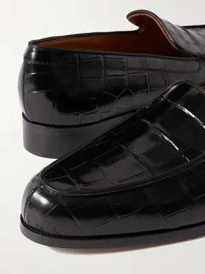 EMME PARSONS Danielle Croc-effect Loafers - Black