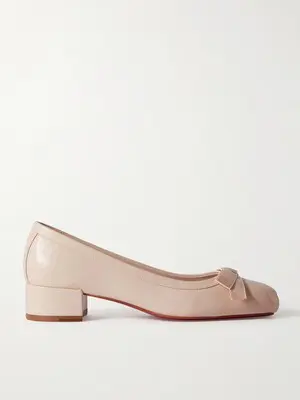 CHRISTIAN LOUBOUTIN Mamaflirt 30 Leather Ballet Pumps - Neutrals