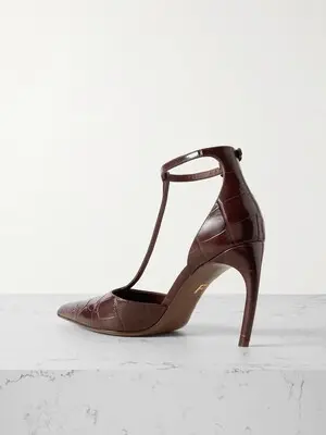 FERRAGAMO Odette Croc-effect Leather Pumps