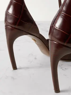 FERRAGAMO Odette Croc-effect Leather Pumps